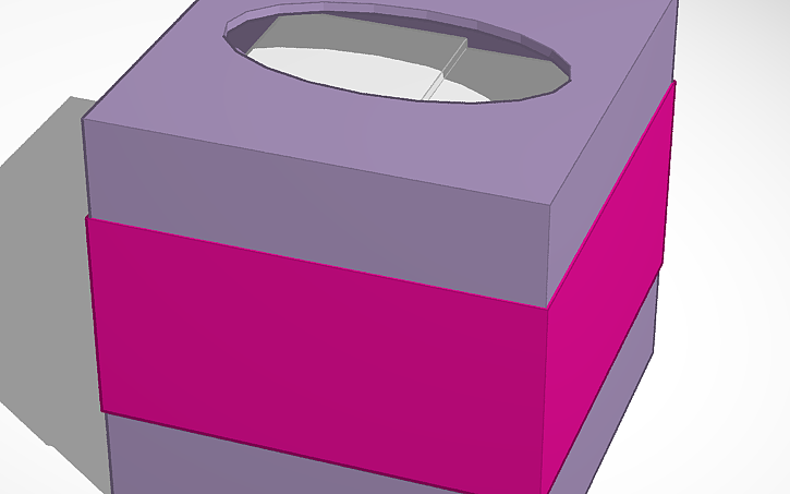 3D design tissue box - Tinkercad