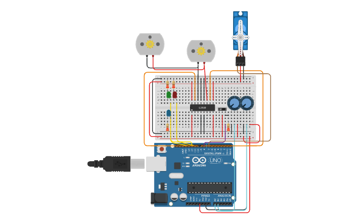 Circuit design L293D JLA - Tinkercad