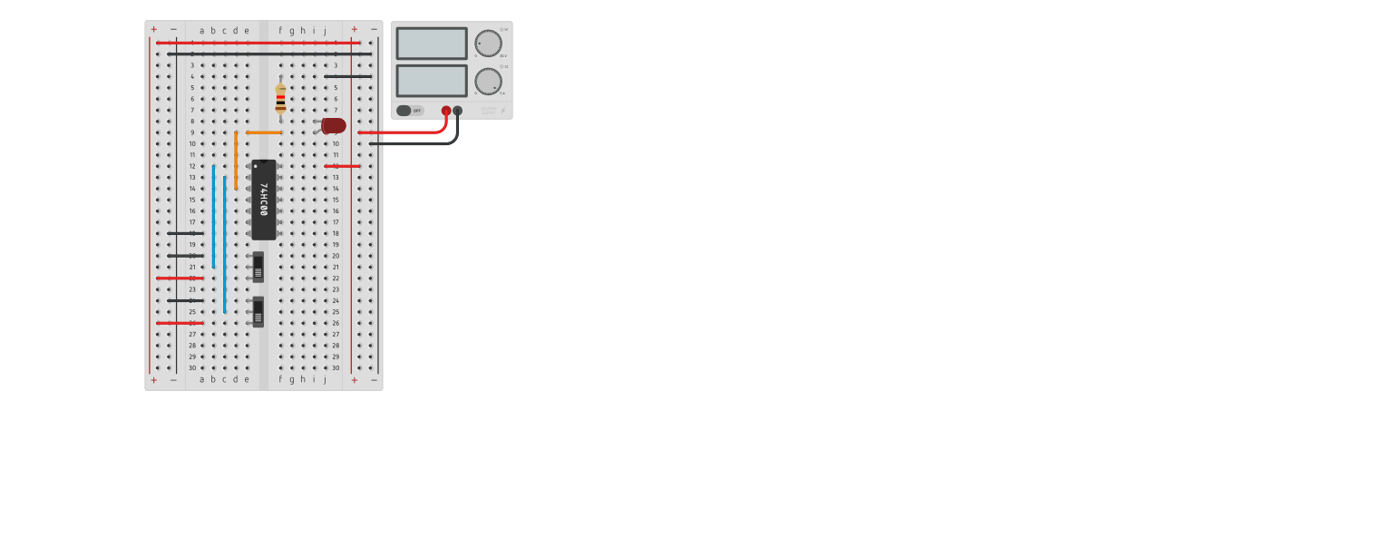 Circuit design Circuito 74HC00: NAND - Tinkercad