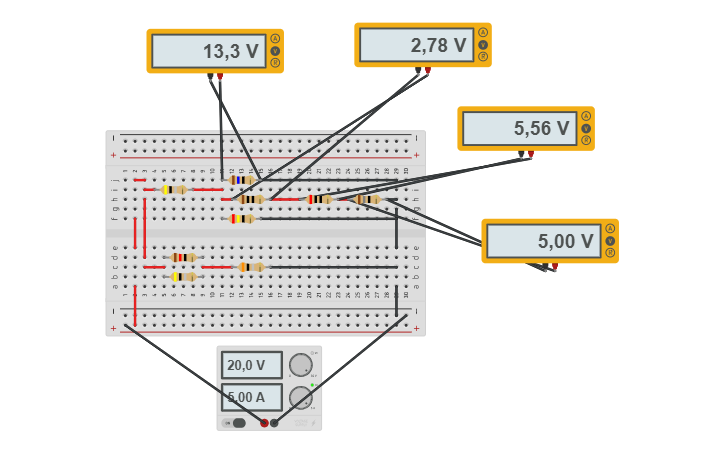 Circuit design Tinkercard del circuito 1 - Tinkercad