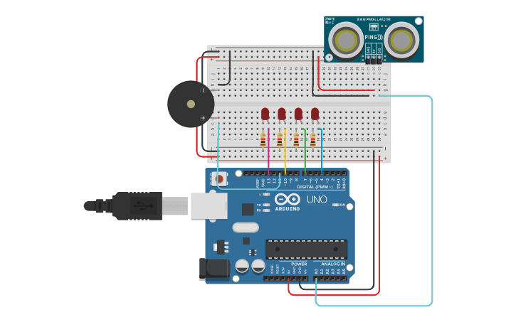 Circuit Design Water Tank Monitoring System Pt Tinkercad