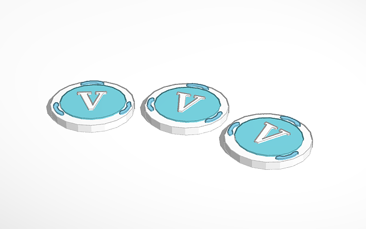3D design V-Bucks - Tinkercad