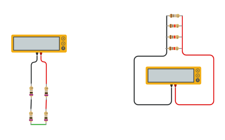 Circuit design Resistors Series Parallel - Tinkercad