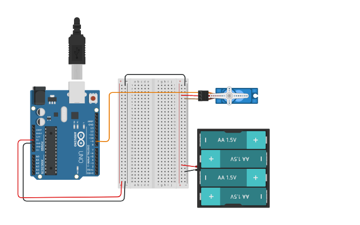 Circuit design Servo Motor Control with Arduino Library - Tinkercad