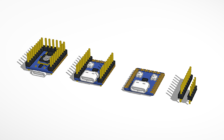 3D design RP2040-Zero Waveshare - Tinkercad