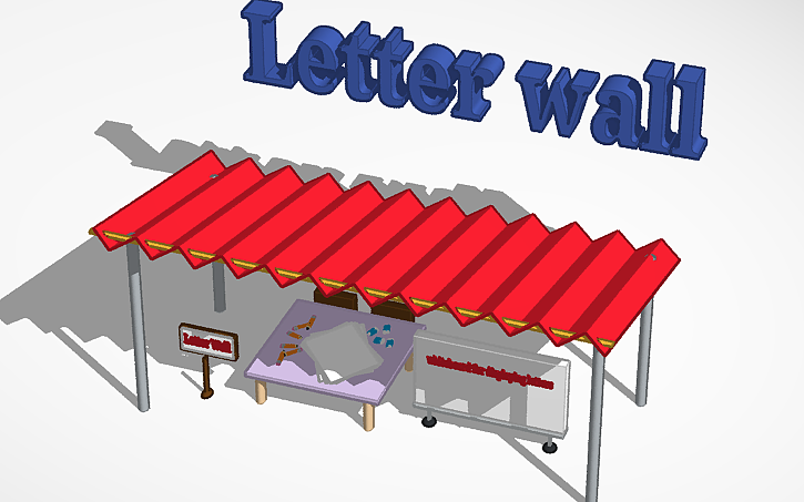 3D design letter wall booth - Tinkercad