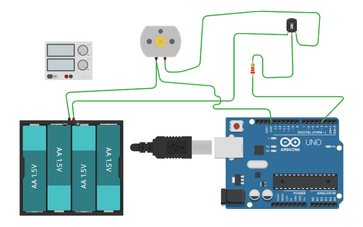 Circuit design DC motor control - Tinkercad