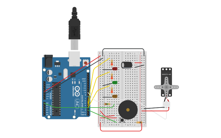 Circuit design KNOCK LOCK - Tinkercad
