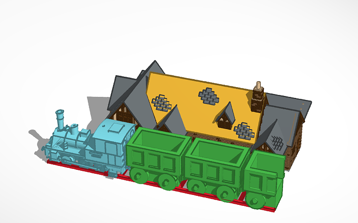 3D design Train station - Tinkercad