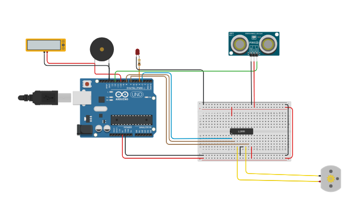 Circuit Design Forward Collision Warning System Tinkercad