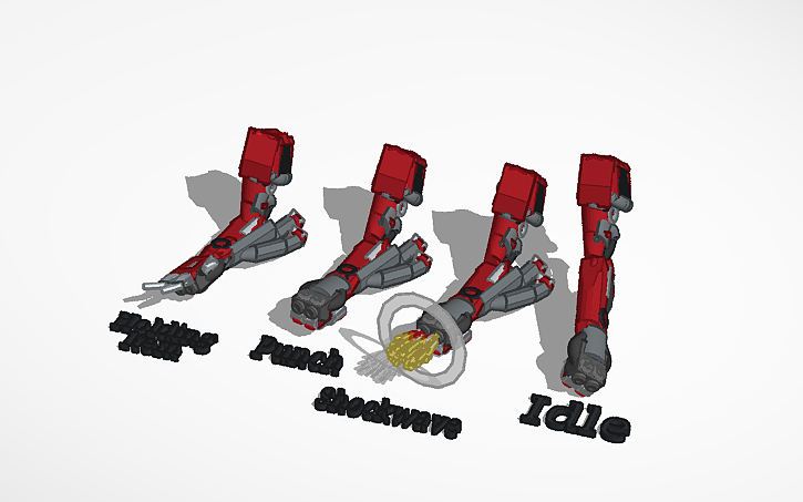 3D design ultrakill knuckle blaster arm pose test - Tinkercad