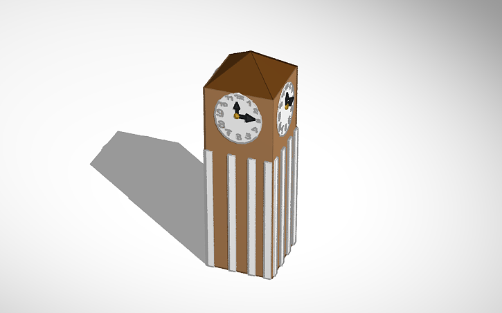 3D design Clock tower - Tinkercad