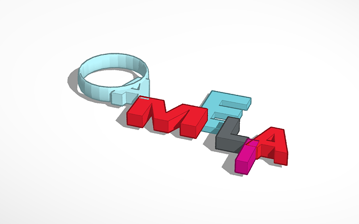 3D design amelia keychain - Tinkercad