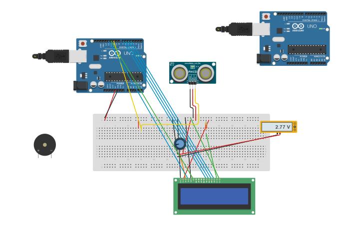 Circuit design Copy of Arduino Ultrasonic Ruler - Tinkercad