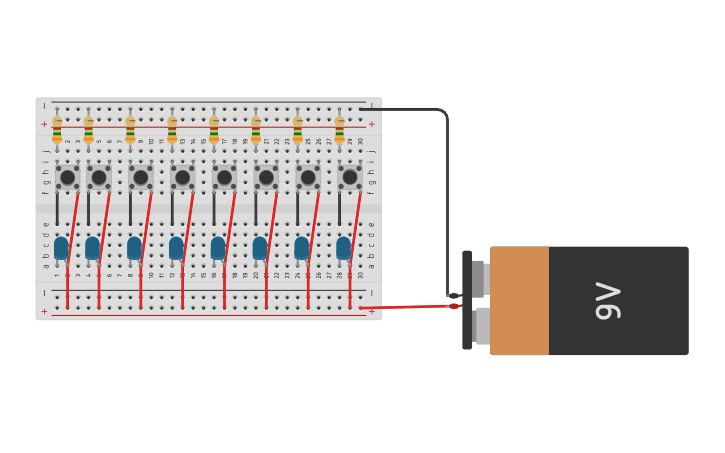 Circuit design 8 LED Parallel Circuit - Tinkercad
