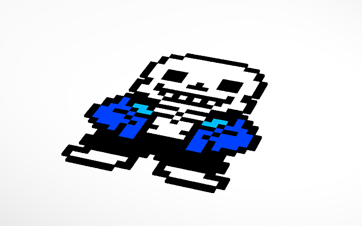 3D design Sans Pixel Art - Tinkercad