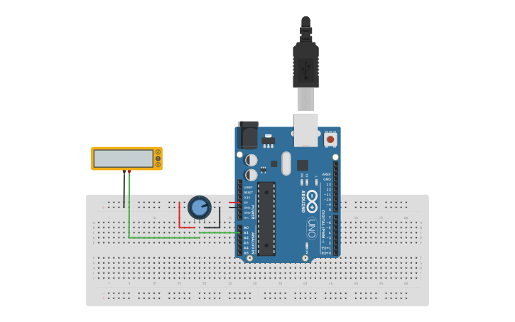 Circuit design Arduino with Potentiometer - Tinkercad