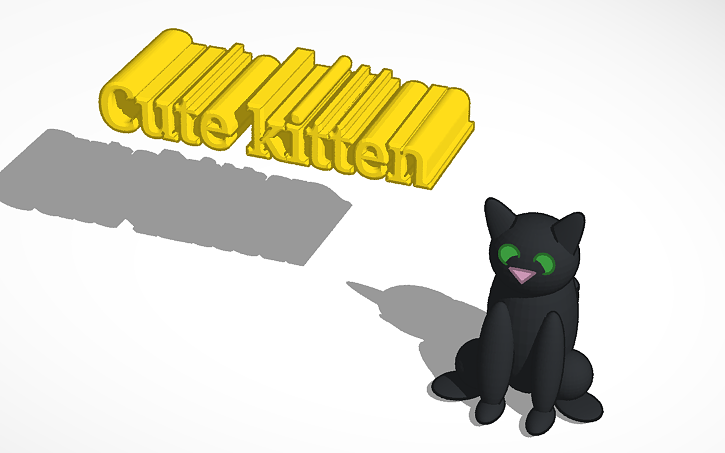 3D design cute kitten - Tinkercad
