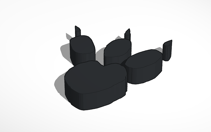 3D design cat paw - Tinkercad