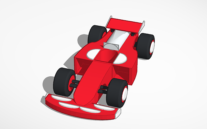 3D design model kereta roket - Tinkercad