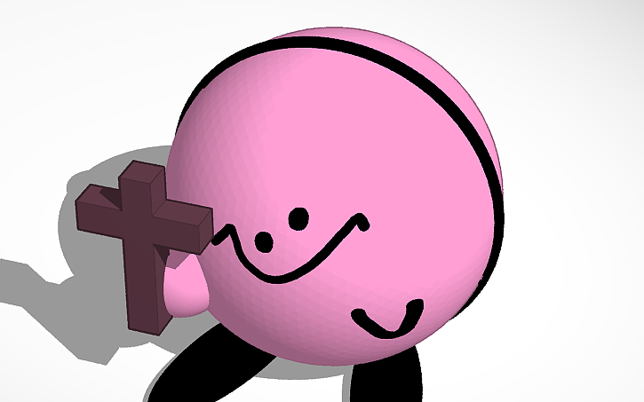 3D design Kirbo With A Cross - Tinkercad