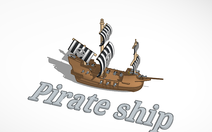 3D design Pirate Ship - Tinkercad