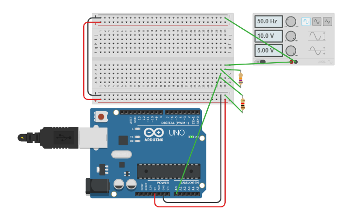 Circuit design Oscilloscope - Tinkercad