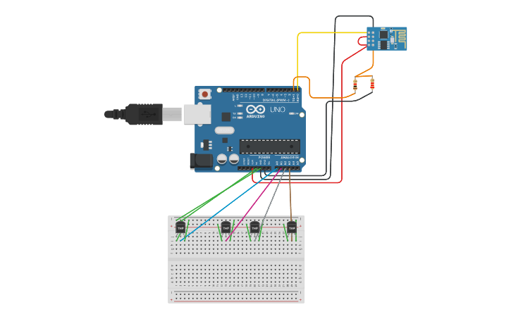 Circuit design Water Quality monitor - Tinkercad