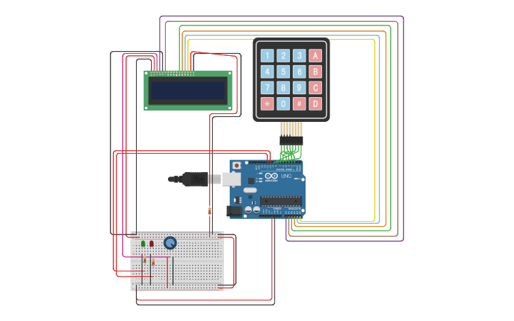Circuit design password authentication system - Tinkercad
