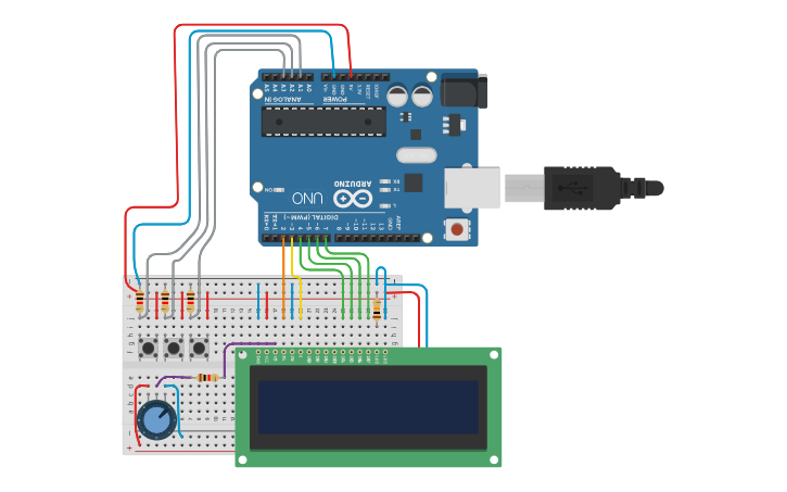 Circuit design 04 UNIR - LCD Menu PLUS Button - Tinkercad