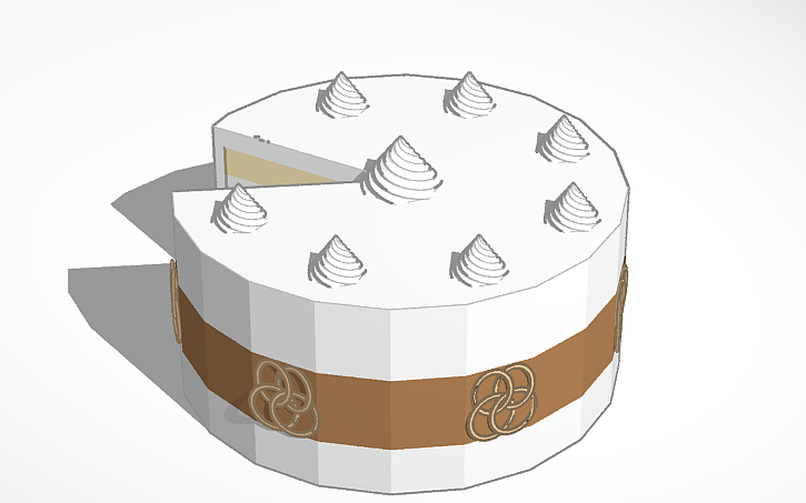 3D design Strawberries and cream cake - Tinkercad