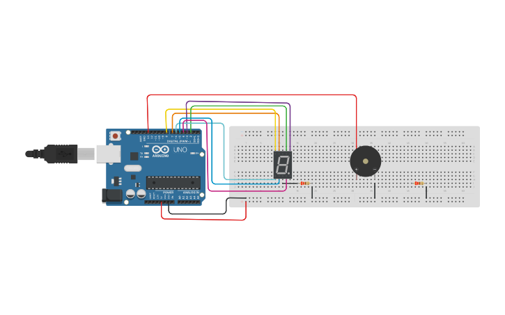 Circuit design Proyecto no toques el cable - Tinkercad