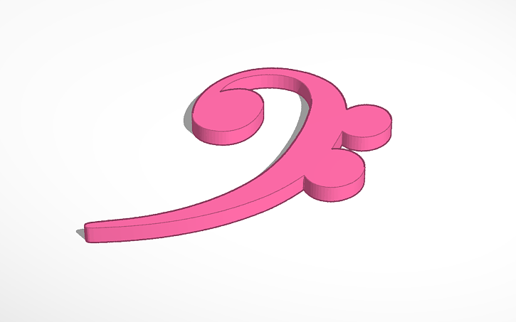 3D design Bass Clef Sign - Tinkercad