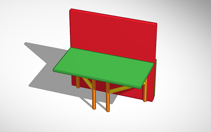 3D design fold out work bench - Tinkercad