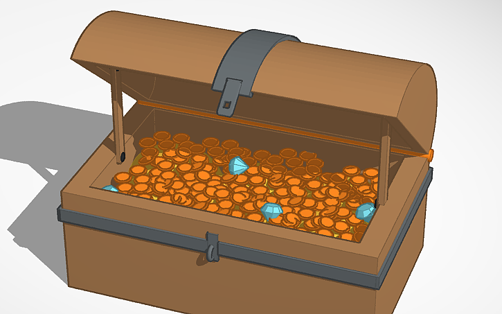 3D design treasure chest - Tinkercad