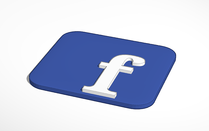 3D design Facebook logo - Tinkercad