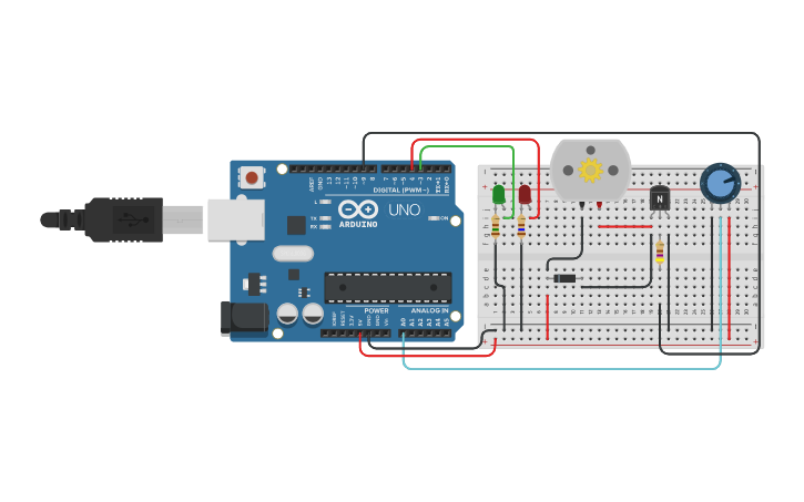Circuit design Controllo della velocità di un motore con potenziometro ...