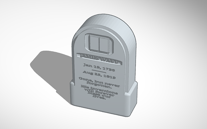 3D design James Watt RIP - Tinkercad
