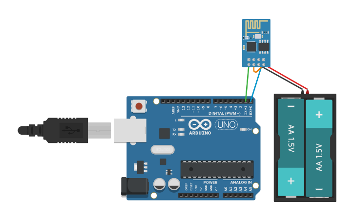 Circuit design Add WiFi to Arduino UNO - Tinkercad