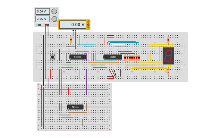 Circuit design Modulo 5 - Tinkercad
