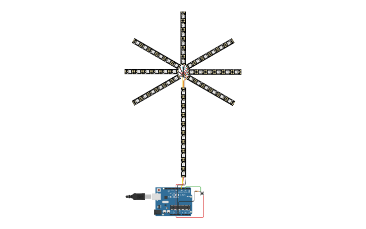 Circuit design NeoPixel FireWorks - Tinkercad
