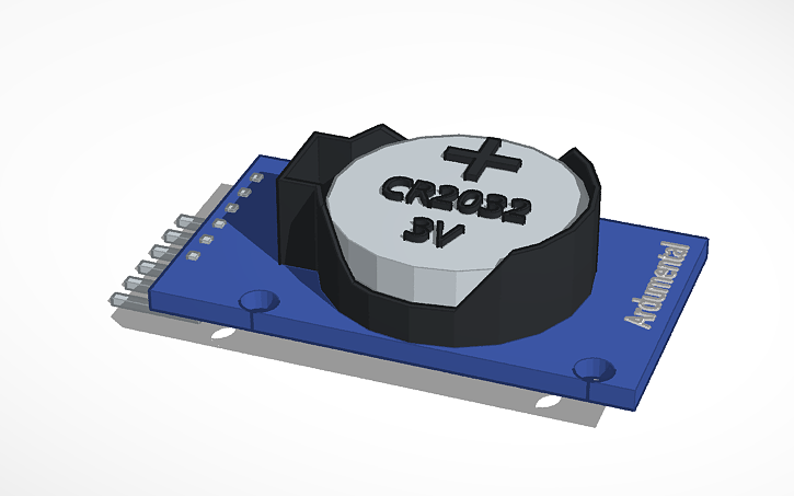 3D design RTC module - Tinkercad