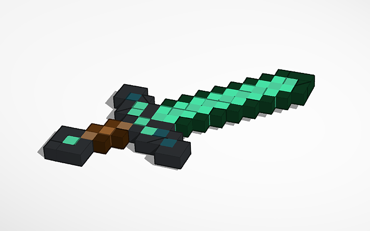 3D design minecraft diamond sword - Tinkercad