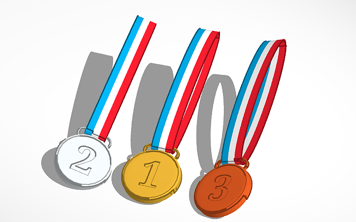 3D design GOLD SILVER BRONZE MEDALS - Tinkercad