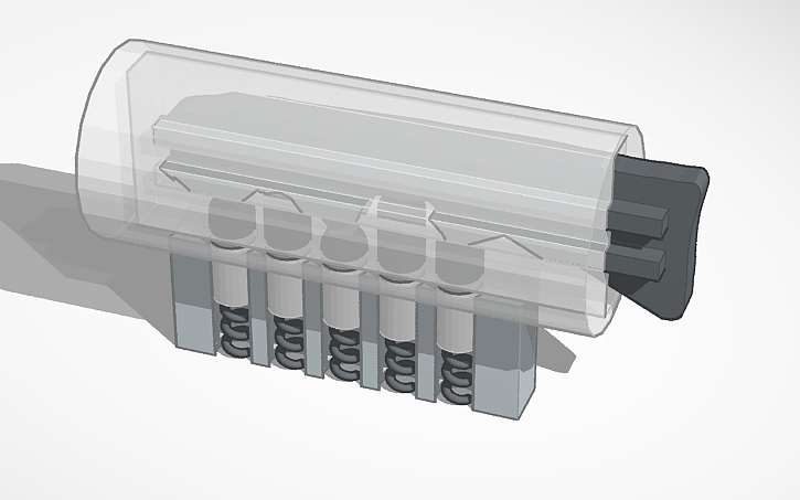 3D design Pin lock (model) V1 and sim lab model. - Tinkercad