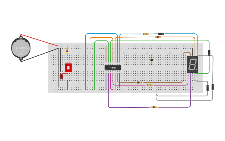 Circuit design Binary-Coded Decimal - Tinkercad