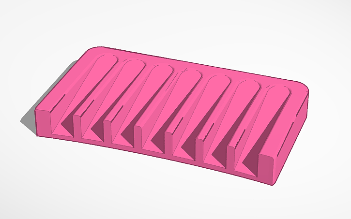 3D design soap dish curve - Tinkercad