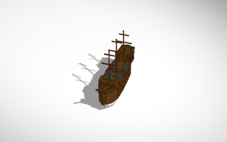 3D design Pirate Ship - Tinkercad