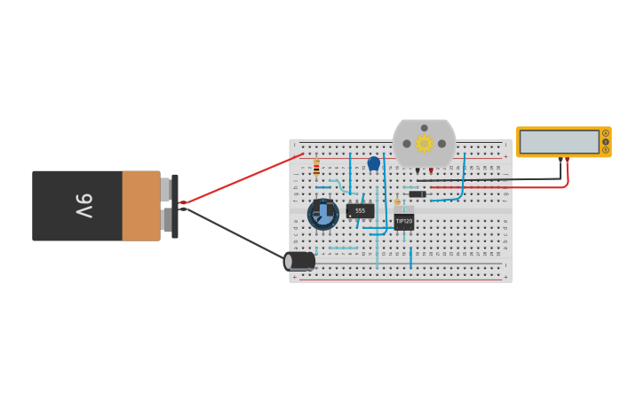 Circuit design 555 Timer PWM DC Motor Speed Cont Controller Circuit - Tinkercad