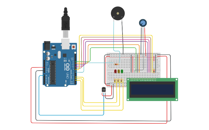 Circuit design Temperature Monitor - Tinkercad